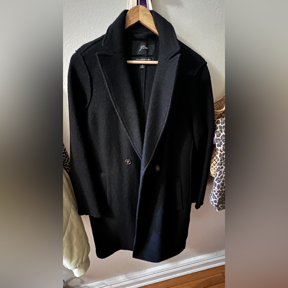 J. Crew | Jackets & Coats | J Crew Daphne Black Wool Coat | Poshmark